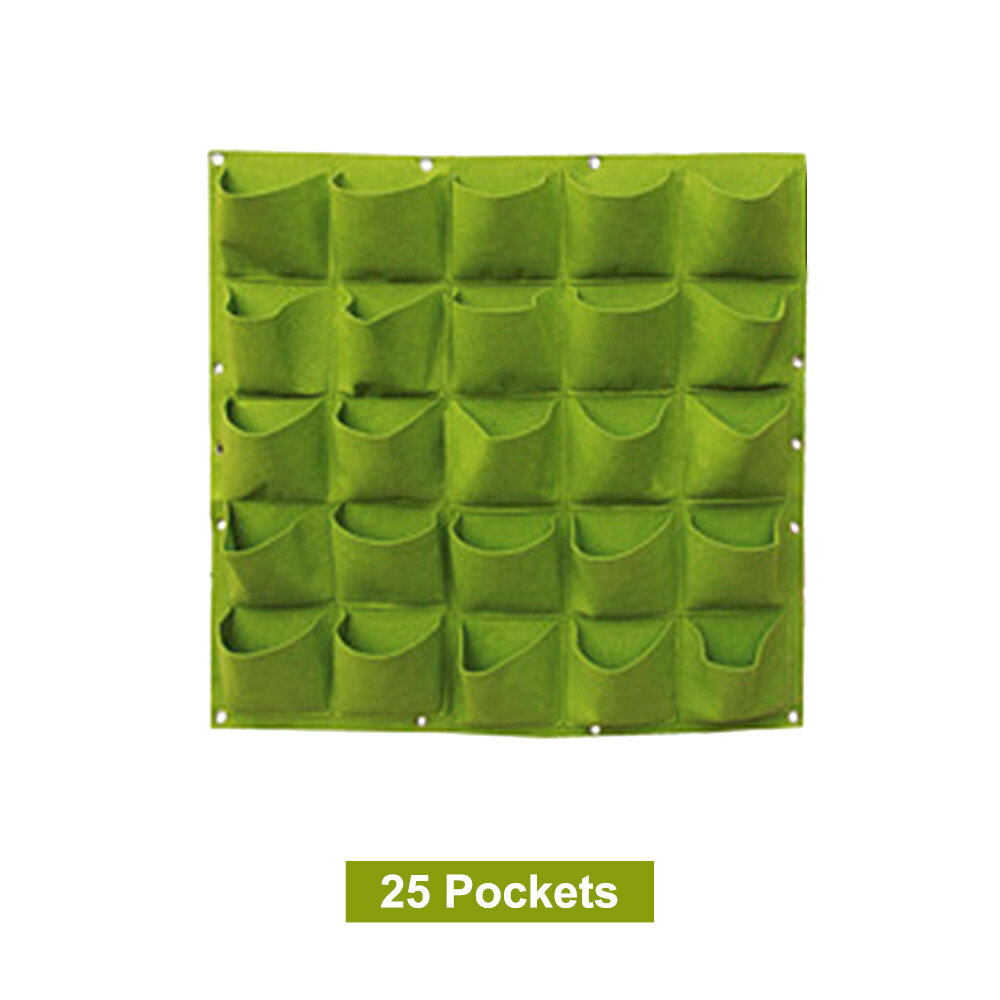 Зеленая Стена: Вертикальный Сад С 25 Войлочными Карманами Для Растений - Эффективное Использование Пространства И Универсальность Для Домашних Мастеров И Городских Садоводов Для Внутренней Отделки И Наружного Озеленения