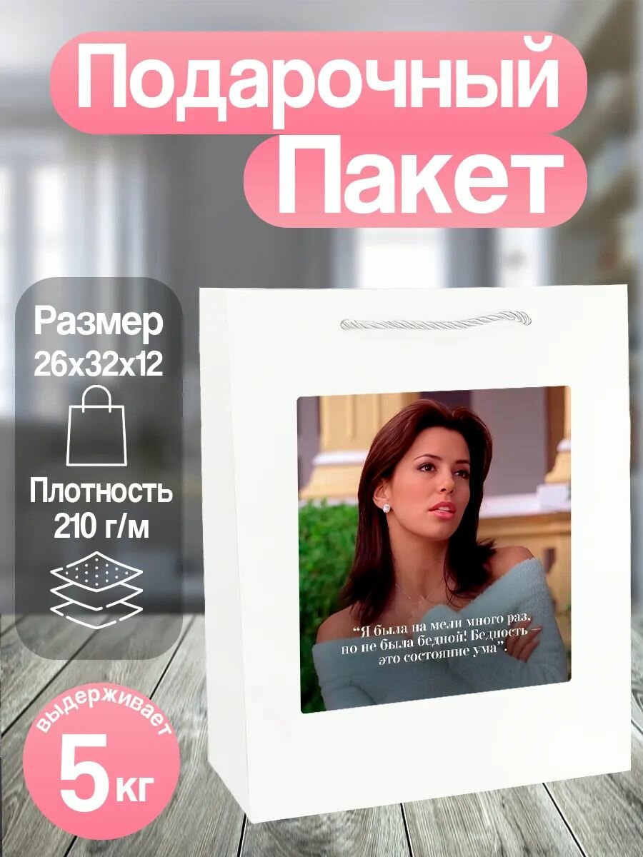 Пакет подарочный Отчаянные домохозяйки сериал, упаковка для подарка, 26х31 см