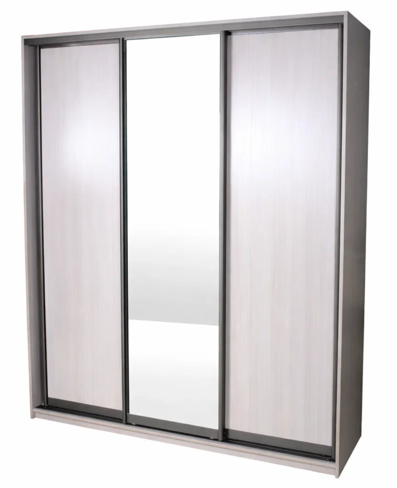 Шкаф-купе с зеркалом Премиум трехдверный для одежды 150х60х220 см Вяз