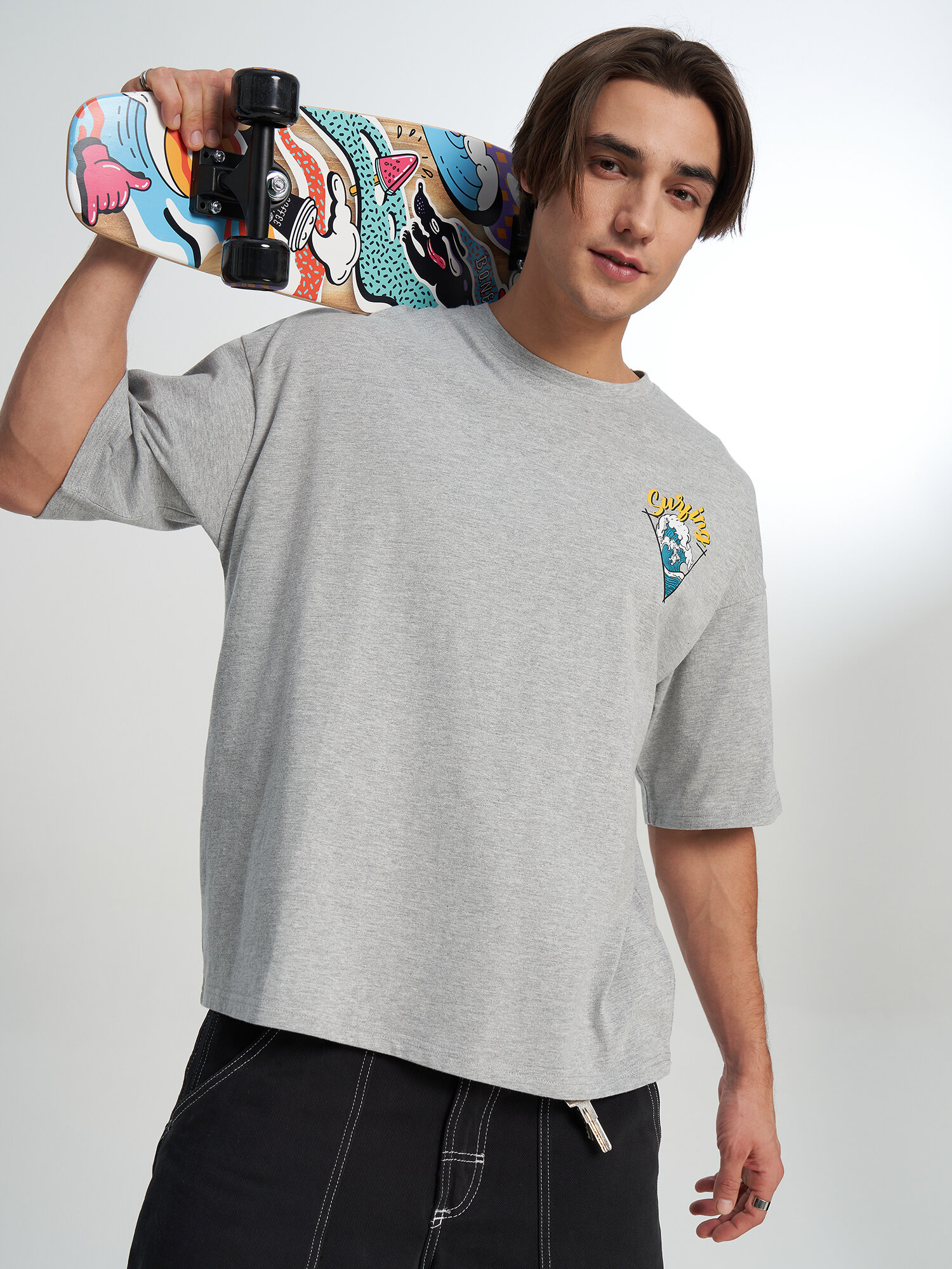 Футболка MATRIX SPORT T SHIRT MAN OVERSIZE, размер L, серый — фото 1