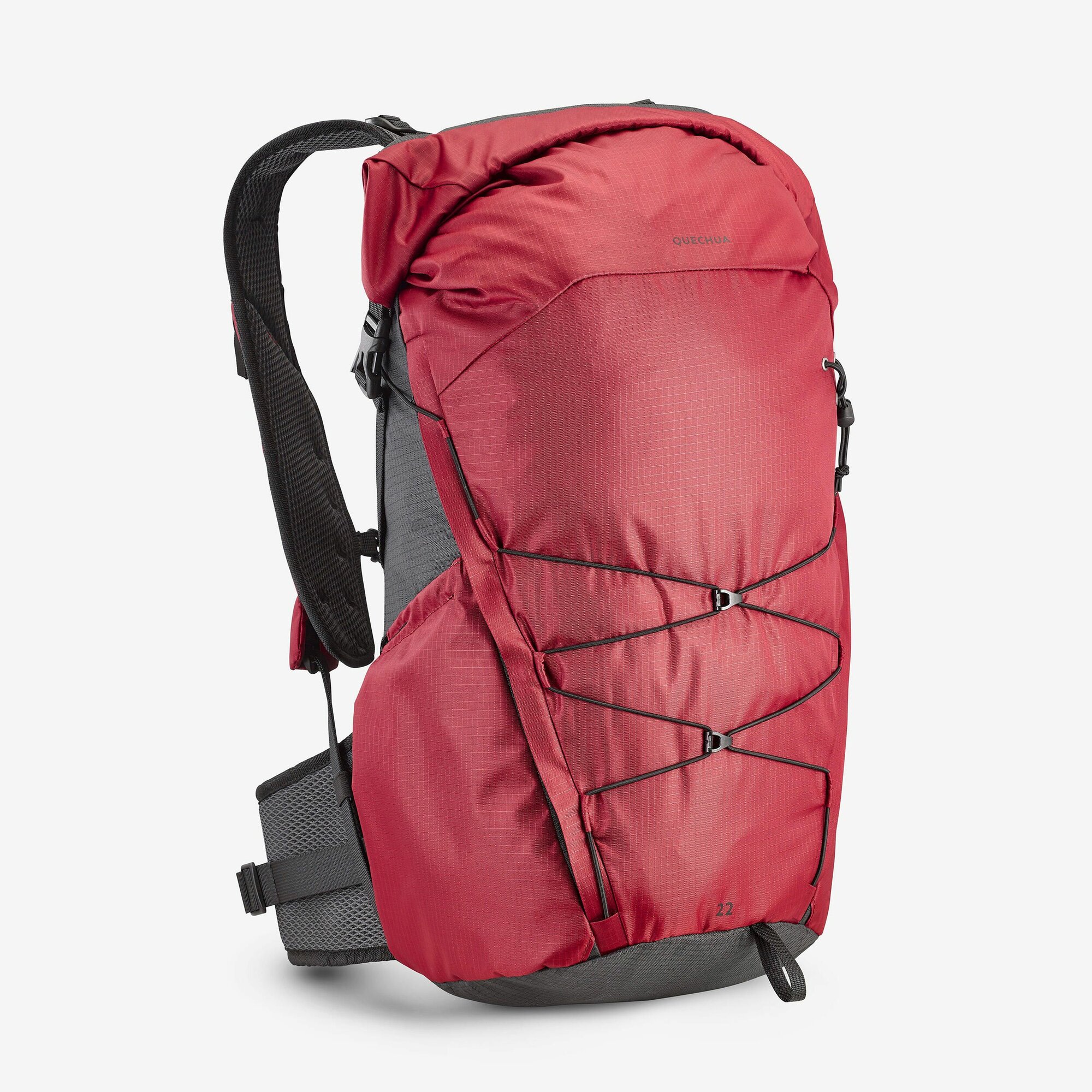 Походный рюкзак Quechua MH500 22 литра Light Rolltop , Decathlon, Цвет: Темно-красный / smoked black, Размер: Универсальный