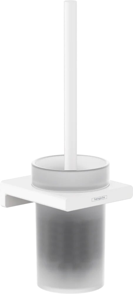 Ершик для унитаза Hansgrohe AddStoris 41752700 настенный, латунный, стеклянный, белый, открытый, с подставкой