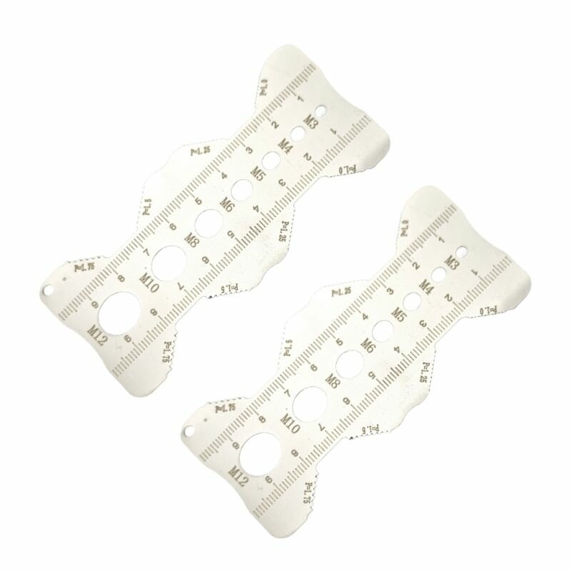 Линейка для измерения шага из нержавеющей стали, штангенциркуль вращающегося винта, измерение длины, диаметра, шага, резьбы-2шт