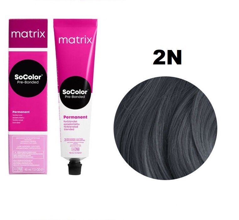 Matrix краска Socolor Pre-Bonded 2N черный 90 мл Матрикс, профессиональная серия