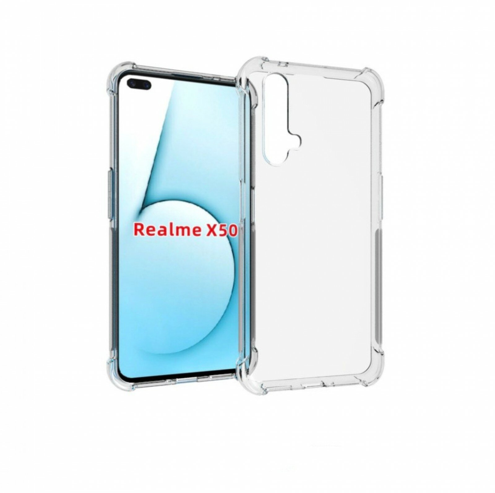 Чехол-бампер MyPads Tocco для Realme X50, Realme X50M и Realme X3 Super Zoom прозрачный защитный