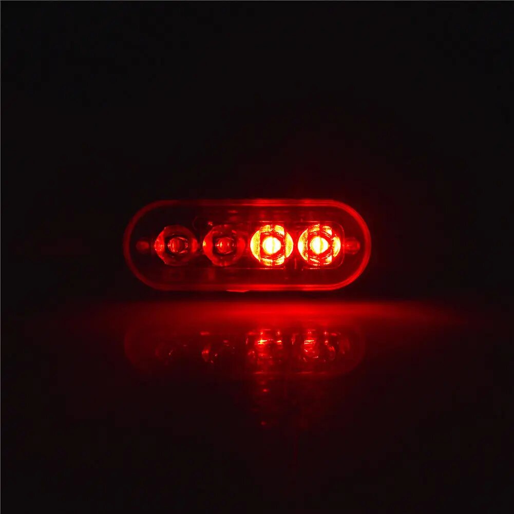 Автомобильный стробоскоп, 4 светодиода, для автомобиля, 12 В, 24 В, лампы аварийного сигнала, Red