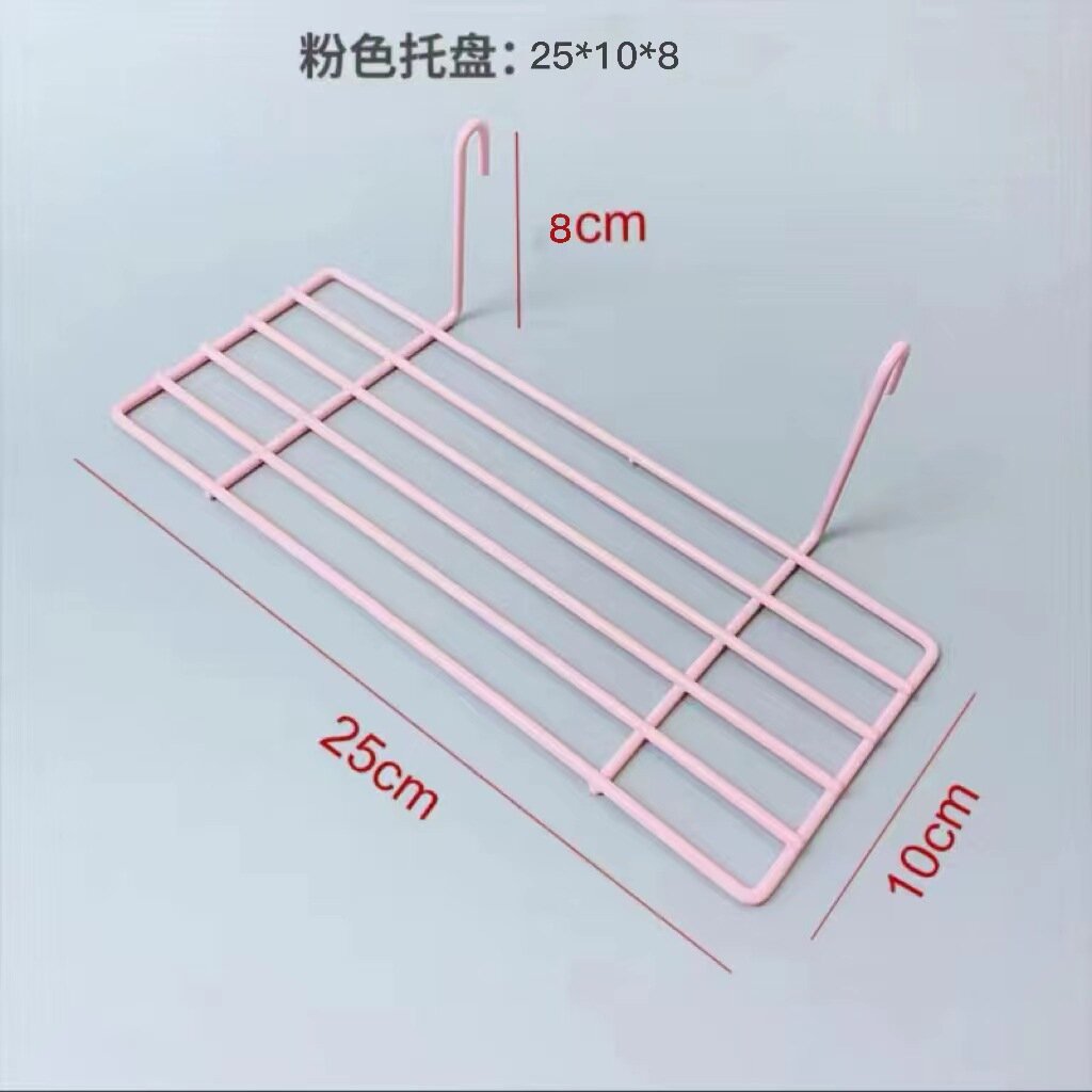Подвесная корзина-стеллаж из железной сетки с небольшим поддоном для балкона и супермаркета, большая сетчатая полка с крючками для хранения.