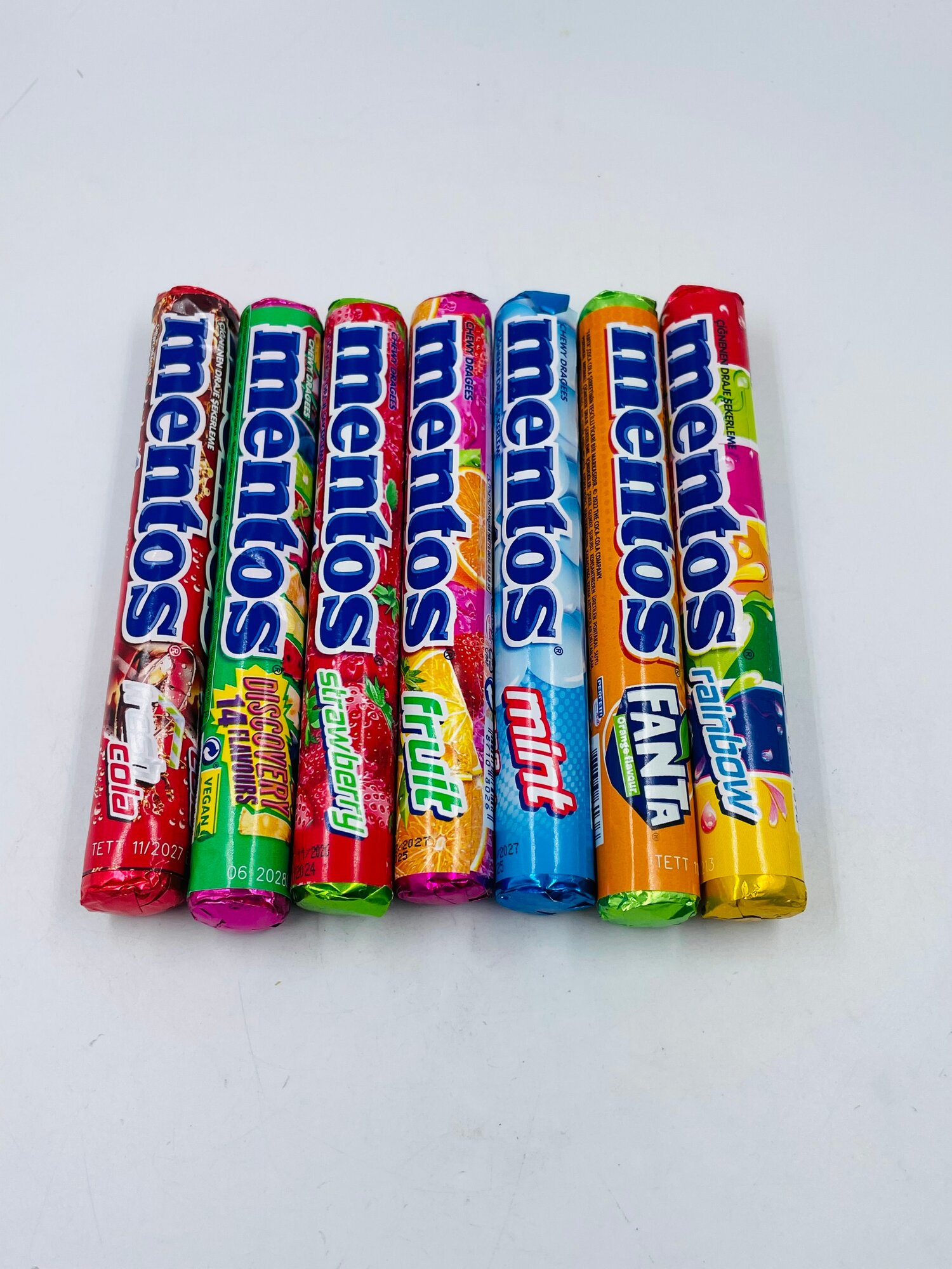 Жевательное драже Mentos 7 видов, ассорти вкусов, 7 шт. по 37,5 г