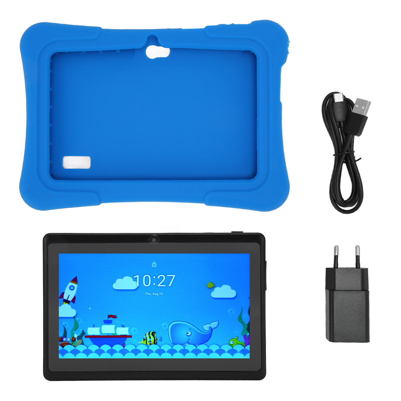 7дюймовый детский планшет на Android 10.0, 4ядерный, 32 ГБ, WiFi, Bluetooth, двойная камера, 100240В