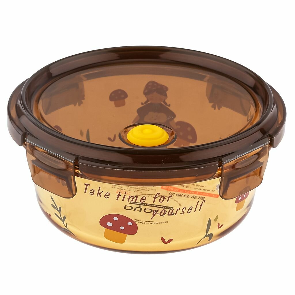 Контейнер стеклянный 600мл "Машины мечты" д14,8см h6см, боросиликатное стекло