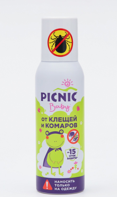 Аэрозоль Picnic Baby от клещей и комаров, 125 мл