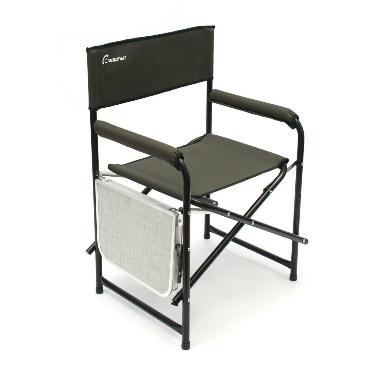 Кресло складное следопыт, 560х470х830 мм, со столиком, сталь 22 мм, хаки, PF-FOR-SK16