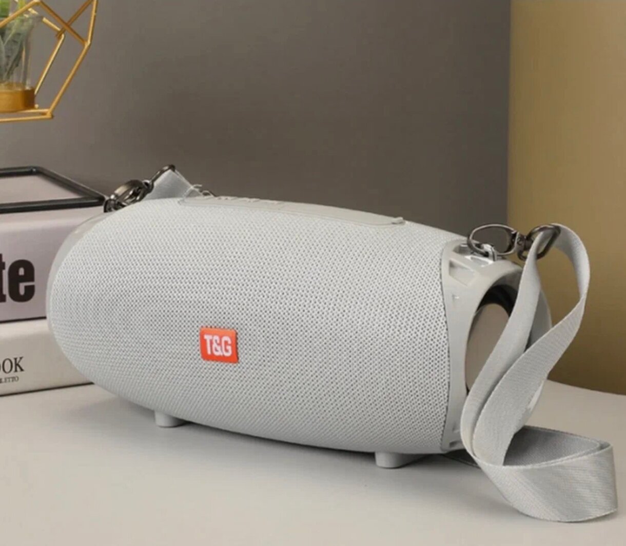 Беспроводная колонка T&G TG534, с Bluetooth 5.0, IPX2, серебристо-серый