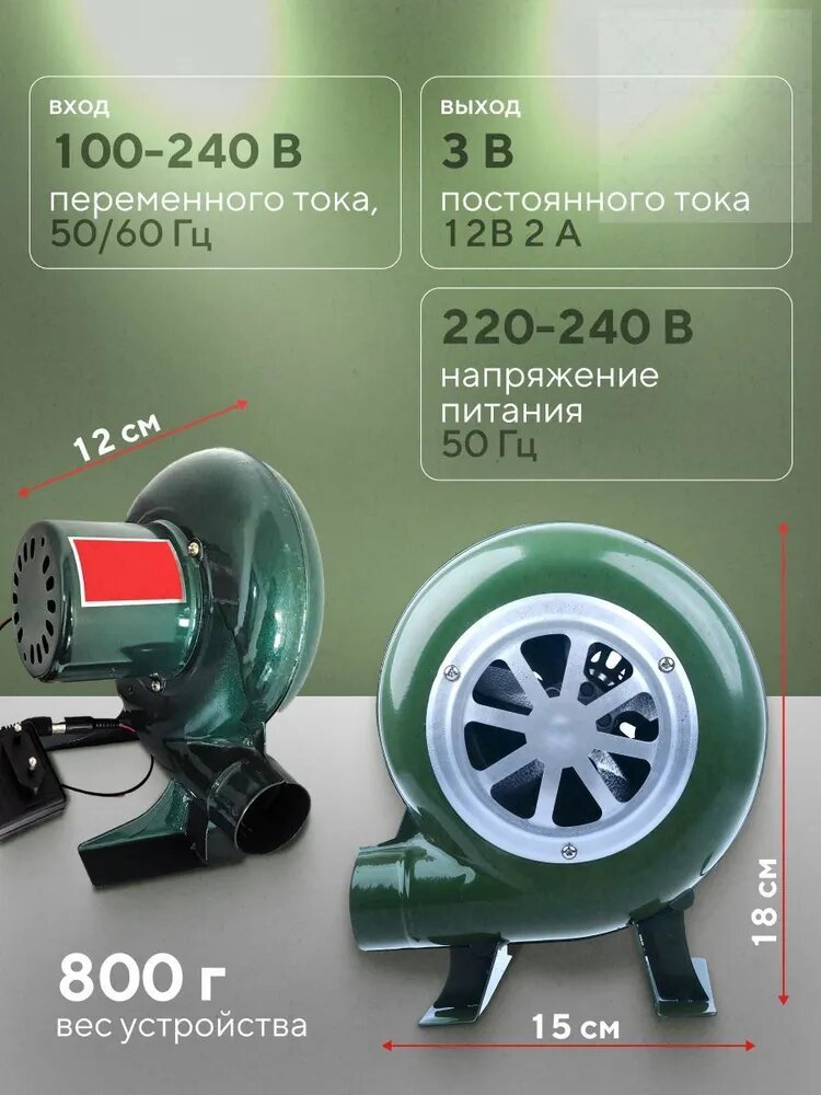 Воздуходувка FlowX бытовая с плавной регулировкой скорости 80 Вт и длиной кабеля 150 см — фото 1