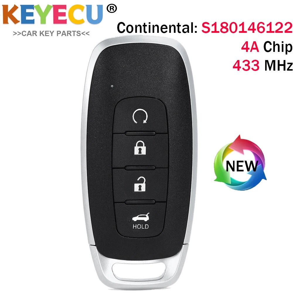 Keyecu S 180146122 Брелок для смарт-карт для Nissan X-Trail 2023 2024 KR5TXPZ3 4A чип 433 МГц 4 кнопки брелок автомобильные аксессуары