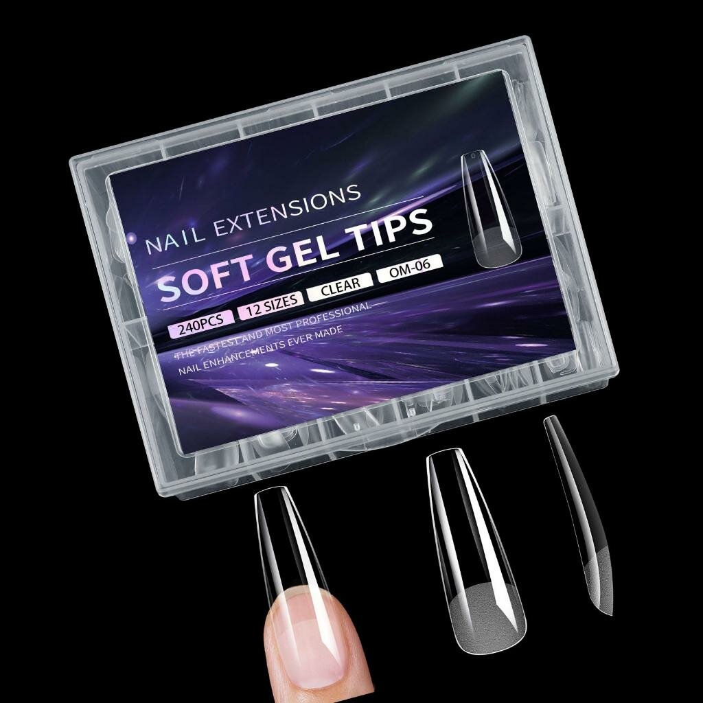 Акриловые ногтевые типсы «Коффин», 01стиль