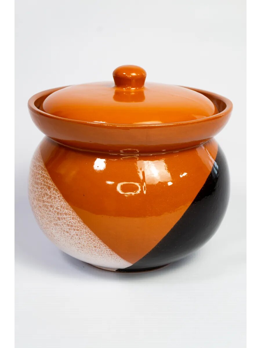 Супница "Ирина" 2,5 л, красная глина, ручная роспись