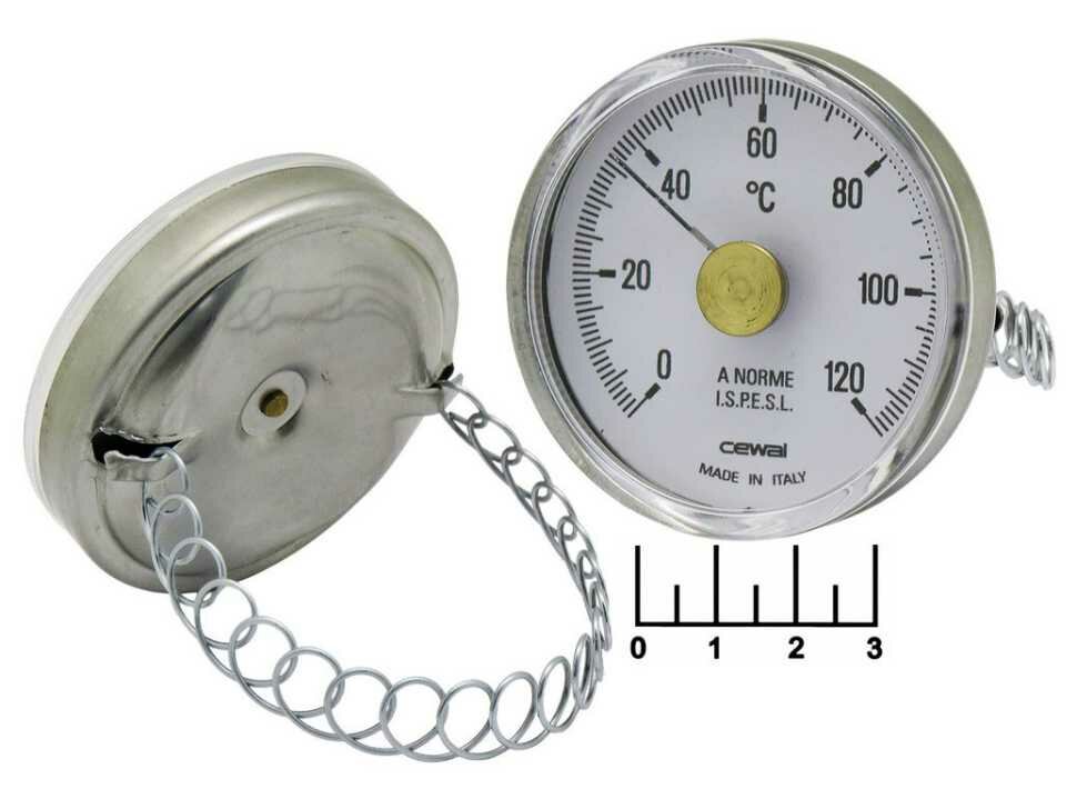 Термометр биметаллический стрелочный (0.+120C) (91616000) CEWAL BPC 63V1