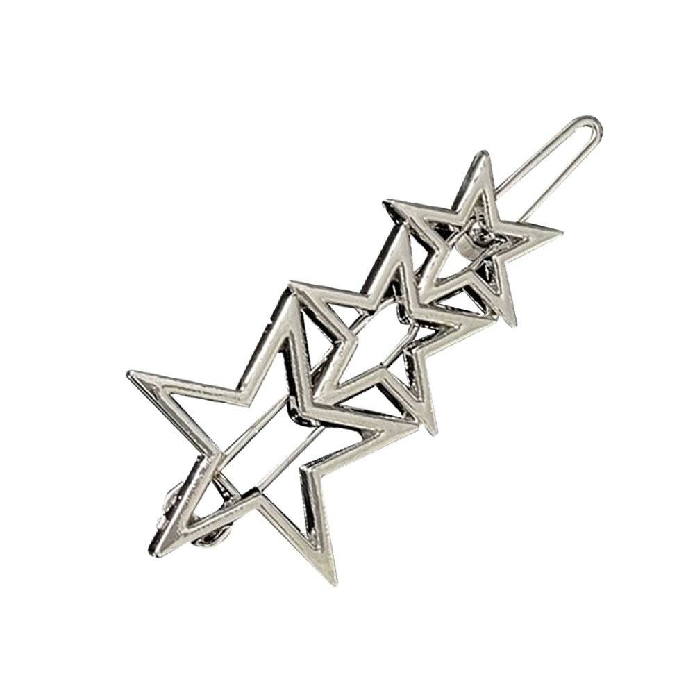 2 шт. Заколка для волос в стиле Y2K «Пряная звезда», милая, крутая, ажурная, пятиконечная звезда, модная, женская, в форме сердца, новые аксессуары для волос.