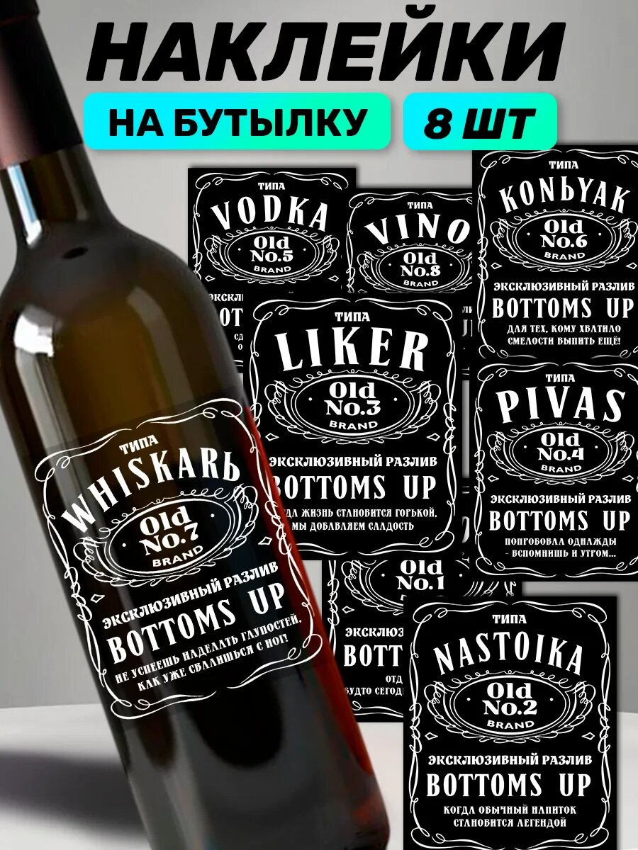 Наклейка на бутылку Алкогольные напитки