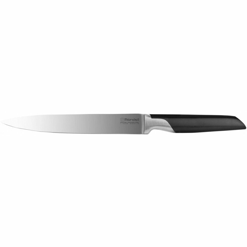 RONDELL RD-1435 Нож кухонный rondell brando, стальной, разделочный, лезвие 200 мм, прямая заточка, черный, блистер