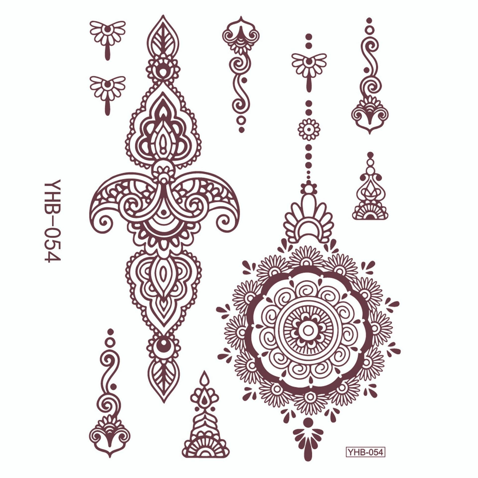 Временные татуировки хной в европейском и американском стиле, временные татуировки белого, черного и красного цветов, высококачественные временные татуировки для рук и предплечий.