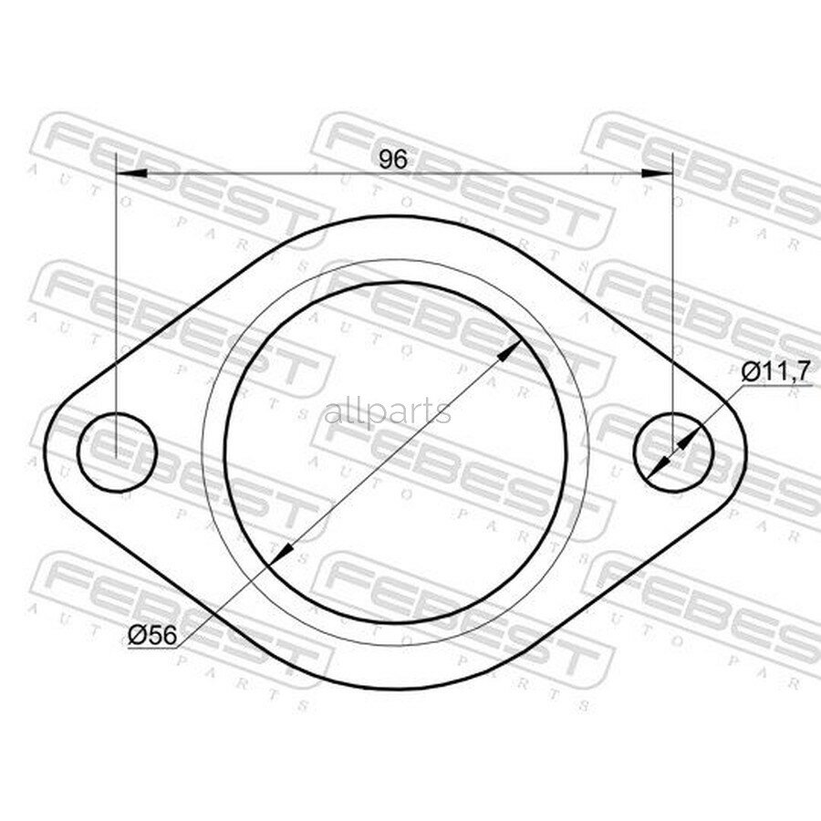 FEBEST 02492-004 Прокладка выхлопной трубы (5-слойная металл/бум.) NISSAN SKYLINE V35 2001.06-2007.06 [JP]