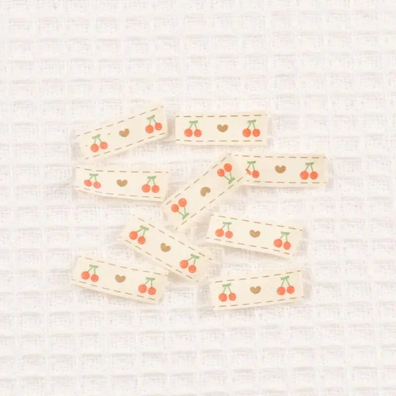Этикетки для одежды с вишней, 10x28mm, cp3806-6