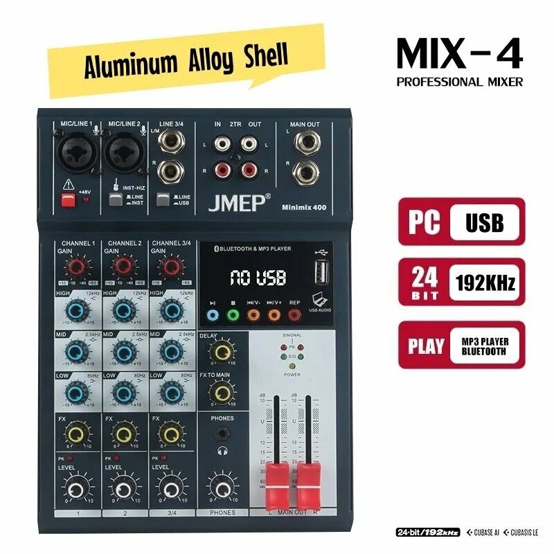 MIXER MIX400 4-канальный мини-миксер Корпус из алюминиевого сплава