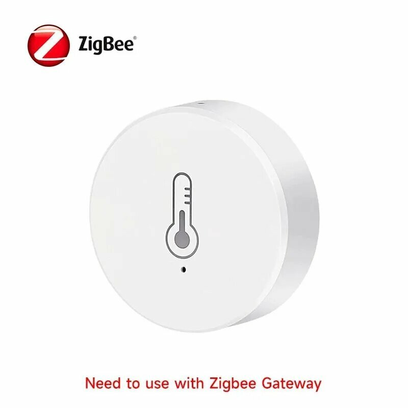 Умный датчик температуры и влажности Tuya ZigBee, мини-гигрометр на батарейках для помещения, совместим с Alexa и Google Assistant, поддержка Z2MQTT Z2M