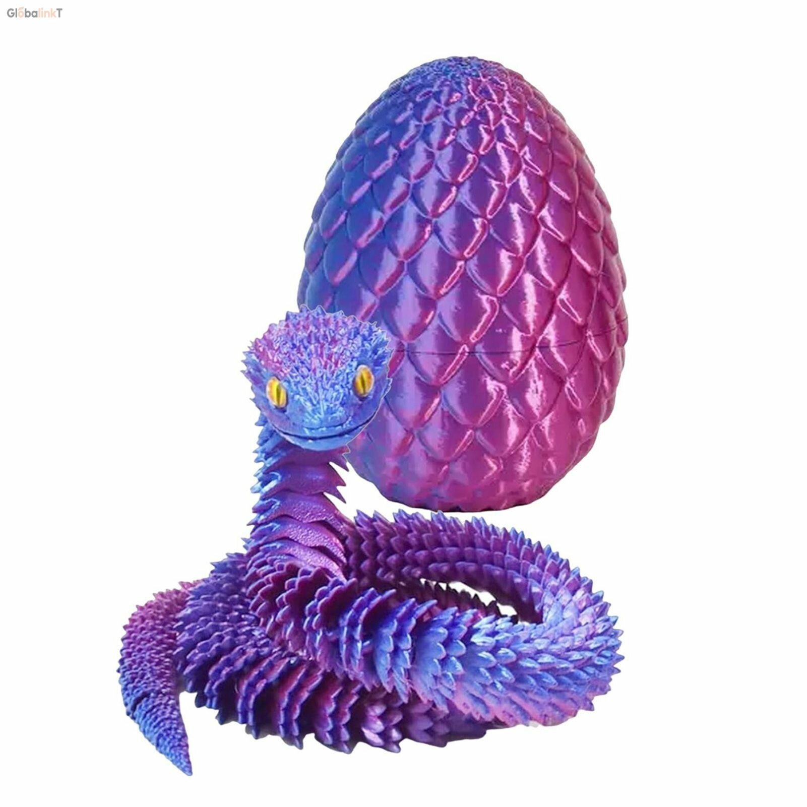 Змеиное яйцо с шарнирной змеей, напечатанное на 3D-принтере