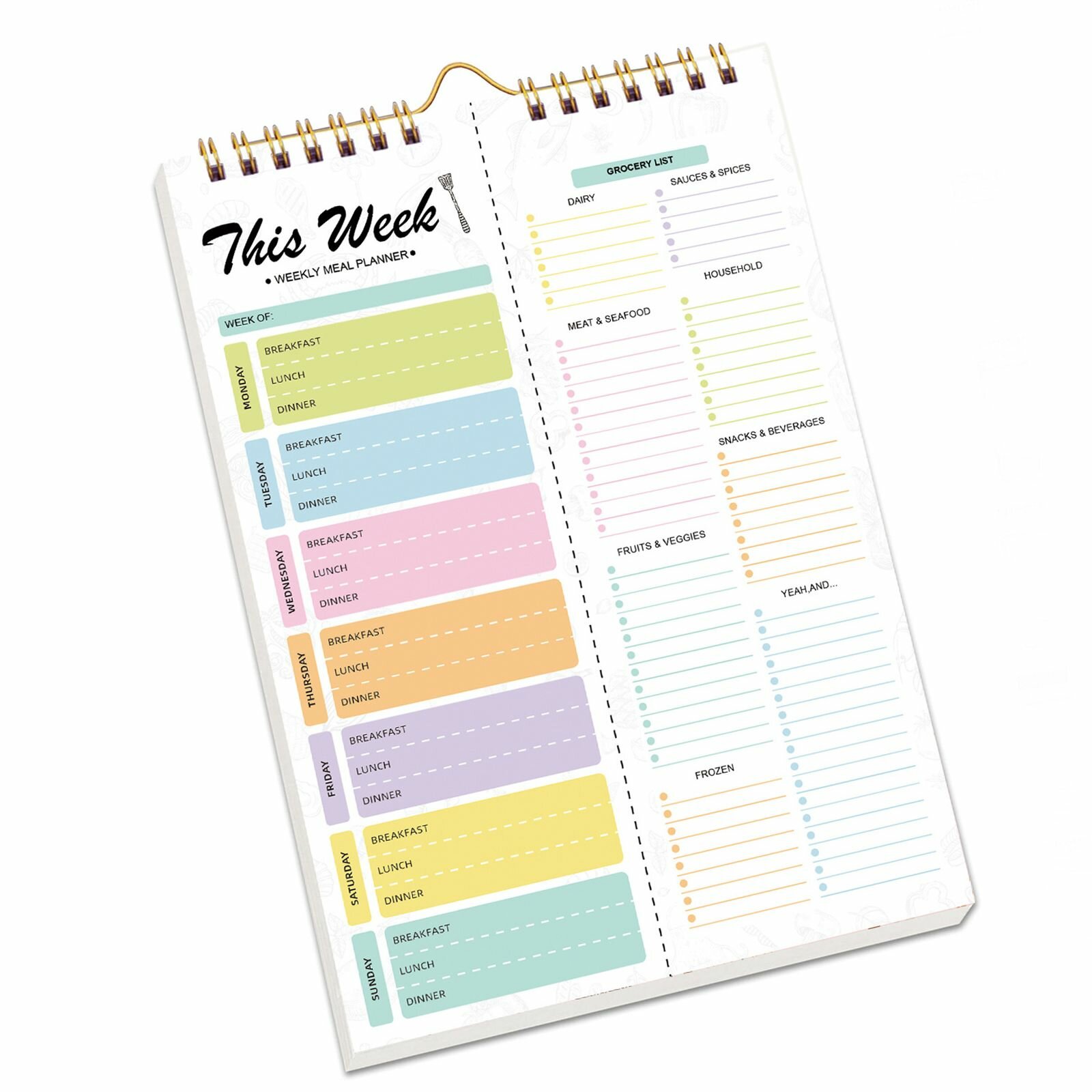 Блокнот для питания с прочной спиралью