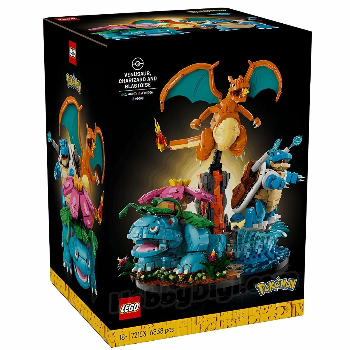 Конструктор LEGO Pokemon 72153 Венузавр, Чаризард и Бластойз