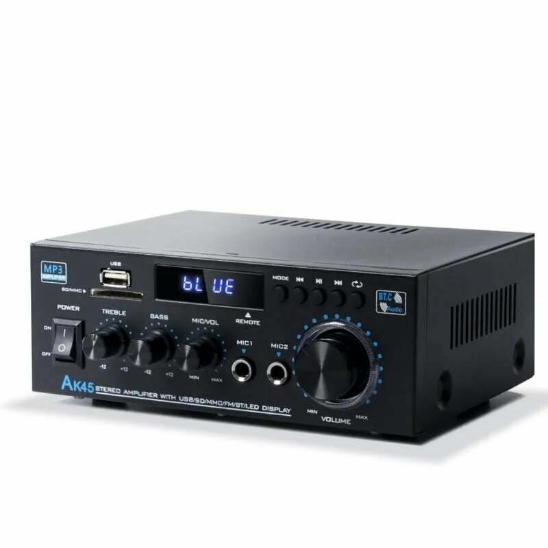 Беспроводной стерео ресивер и усилитель для домашнего кинотеатра и полочных колонок, пультом дистанционного управления, для вечеринок в гараже или баре.