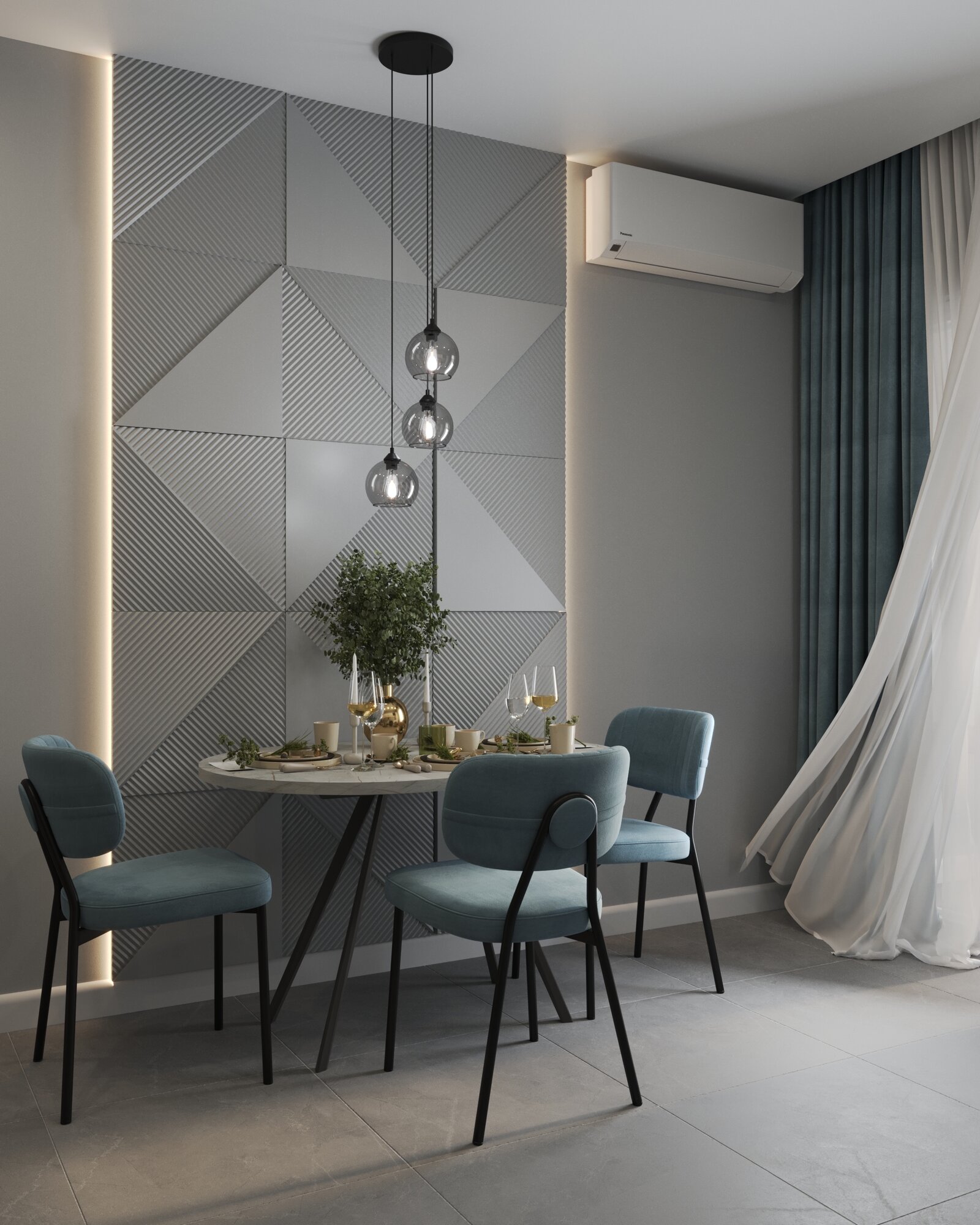 Стеновые панели мдф декоративные, 3д, под ПВХ пленкой, 500х500 мм, светло-серый, 4 шт