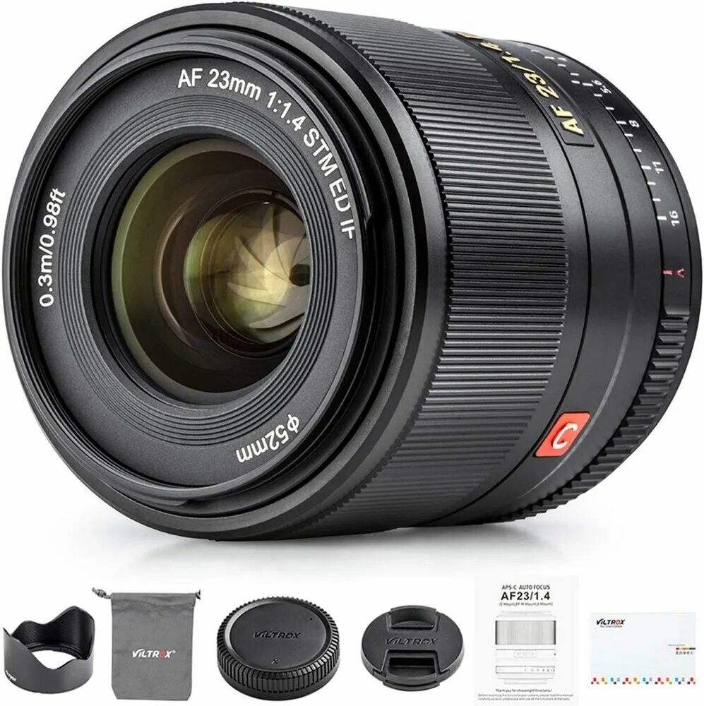 Объектив VILTROX 23mm f/1.4 XF для Fuji X-Mount, автофокус с большой диафрагмой широкоугольный объектив APS-C Prime, совместим с камерой Fujifilm X Mount