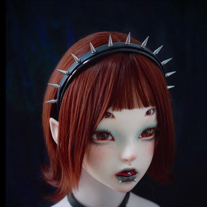 Кожаный обруч для волос KC черный F