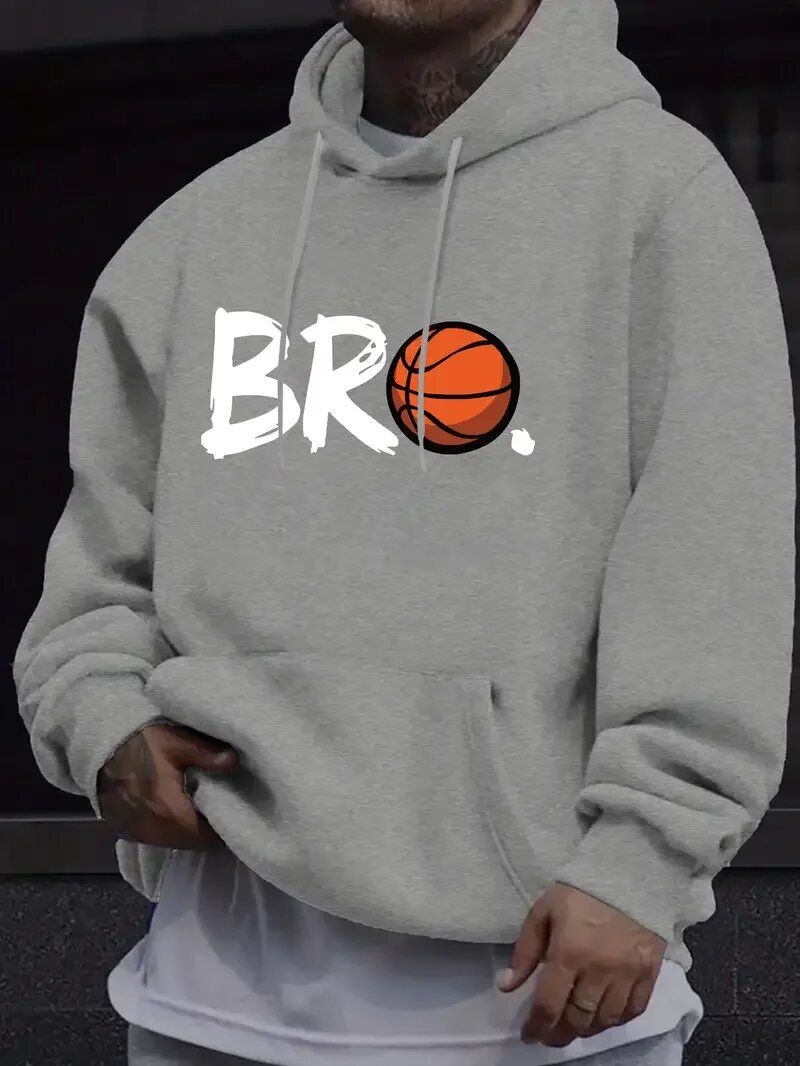 Мужская флисовая толстовка Bro ярко-красного цвета Серый, М, 4