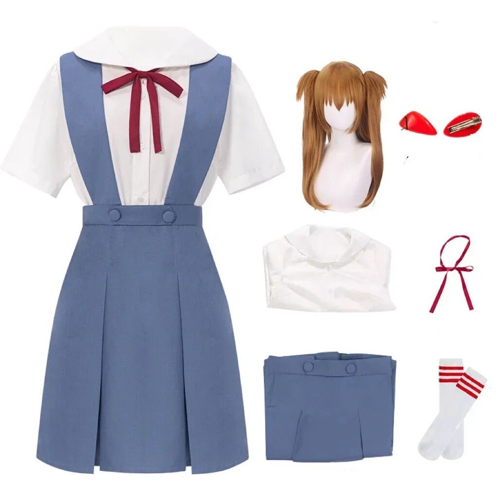 Rei Ayanami Косплей Костюм S, Costume Clips wig