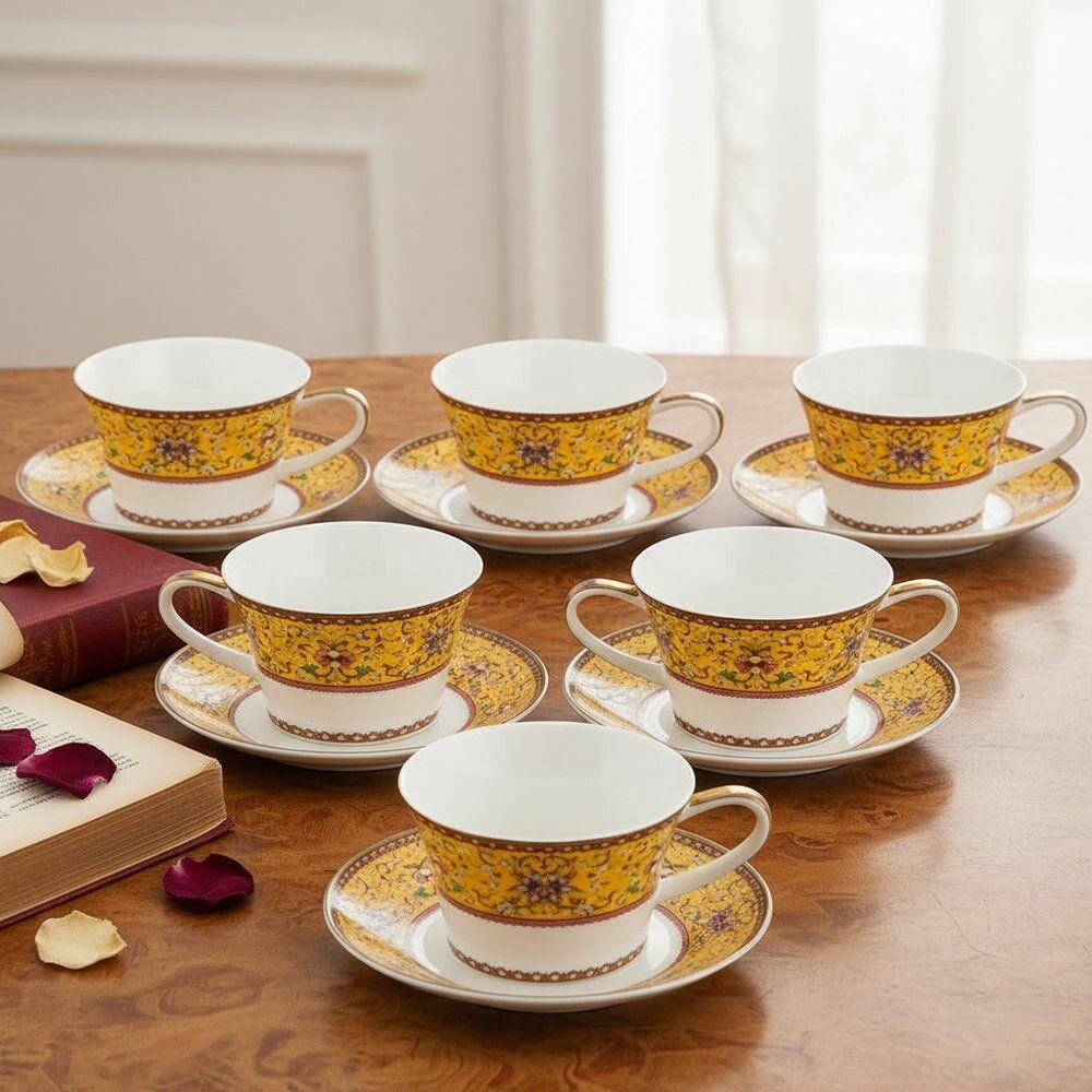 Чайный набор на 6 перс. Арабески (Arabesca Yellow Pavone) A2049085