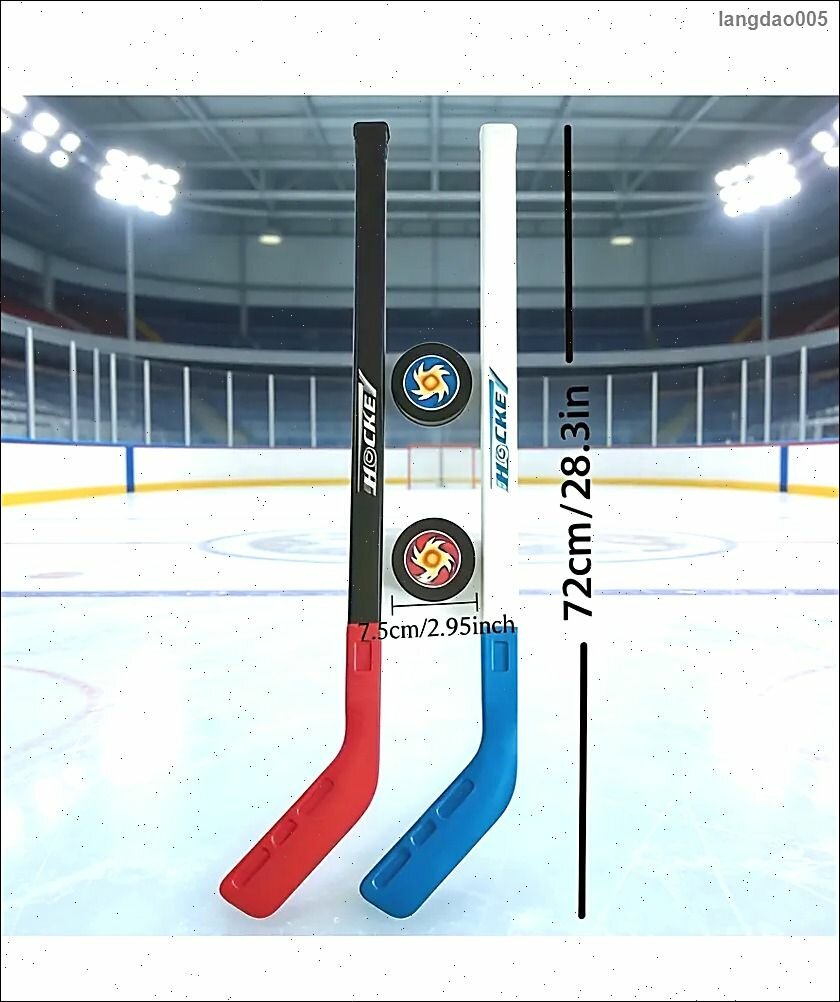 Набор для игр 2 в 1 (хоккей + футбол, хоккейные клюшки с шайбами, мяч с насосом