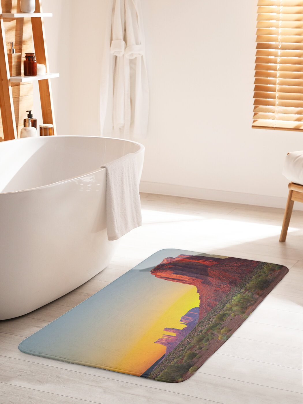 Коврик для ванной комнаты и туалета противоскользящий "Каменная пустыня" 60х100 см, JoyArty