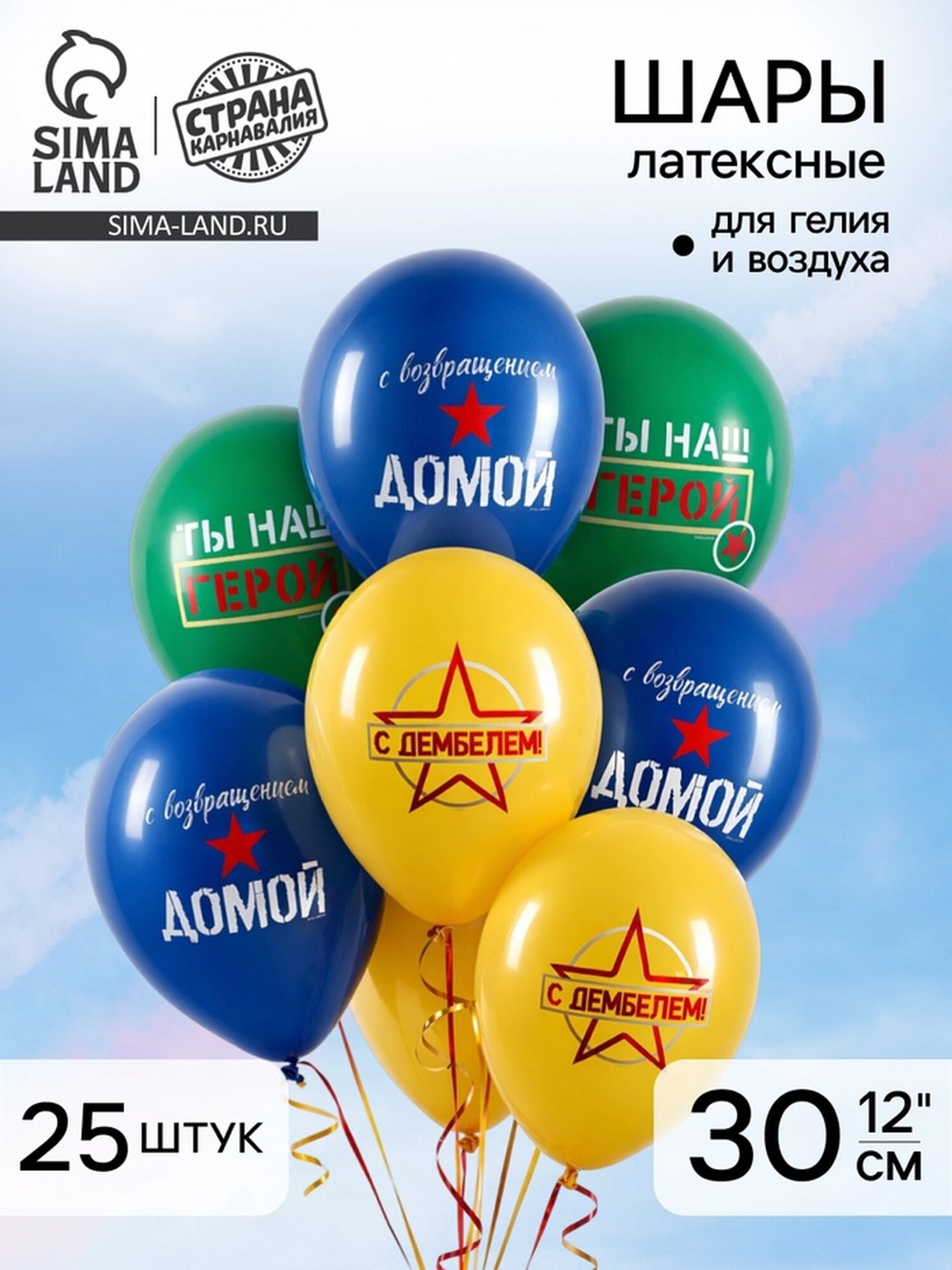 Набор воздушных шаров Страна Карнавалия «Дембель», латекс, 25 штук