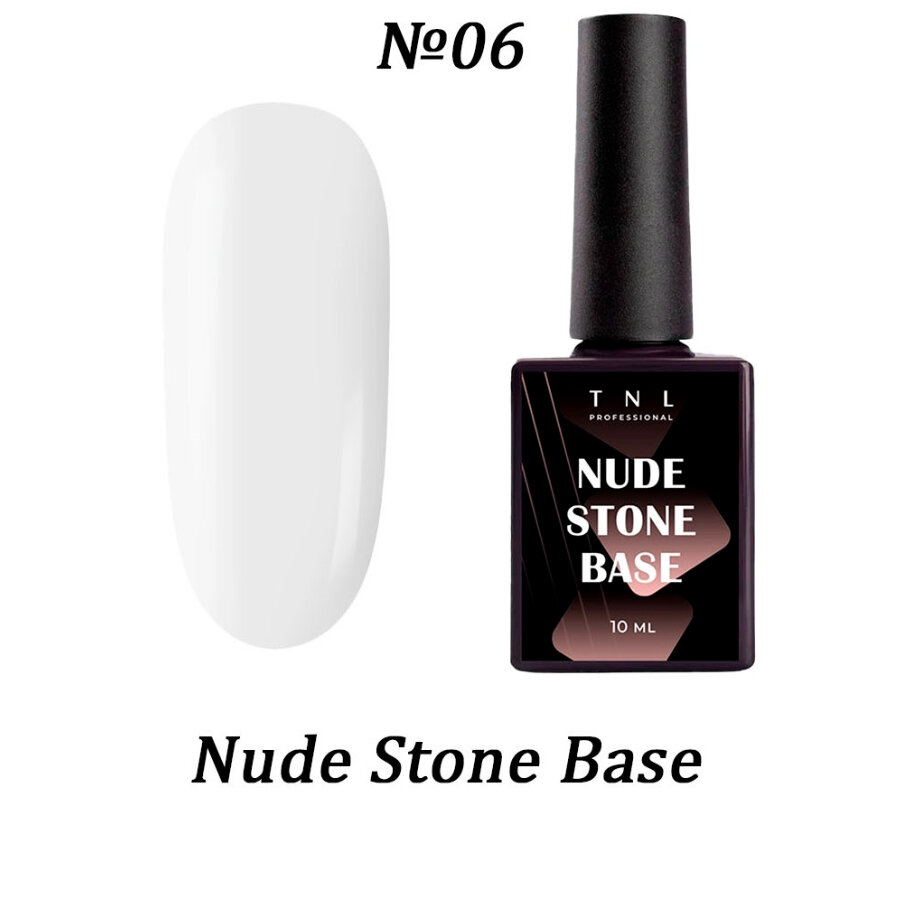 TNL, База для гель-лака Nude Stone Base, жесткая №06 - античный белый, 10 мл