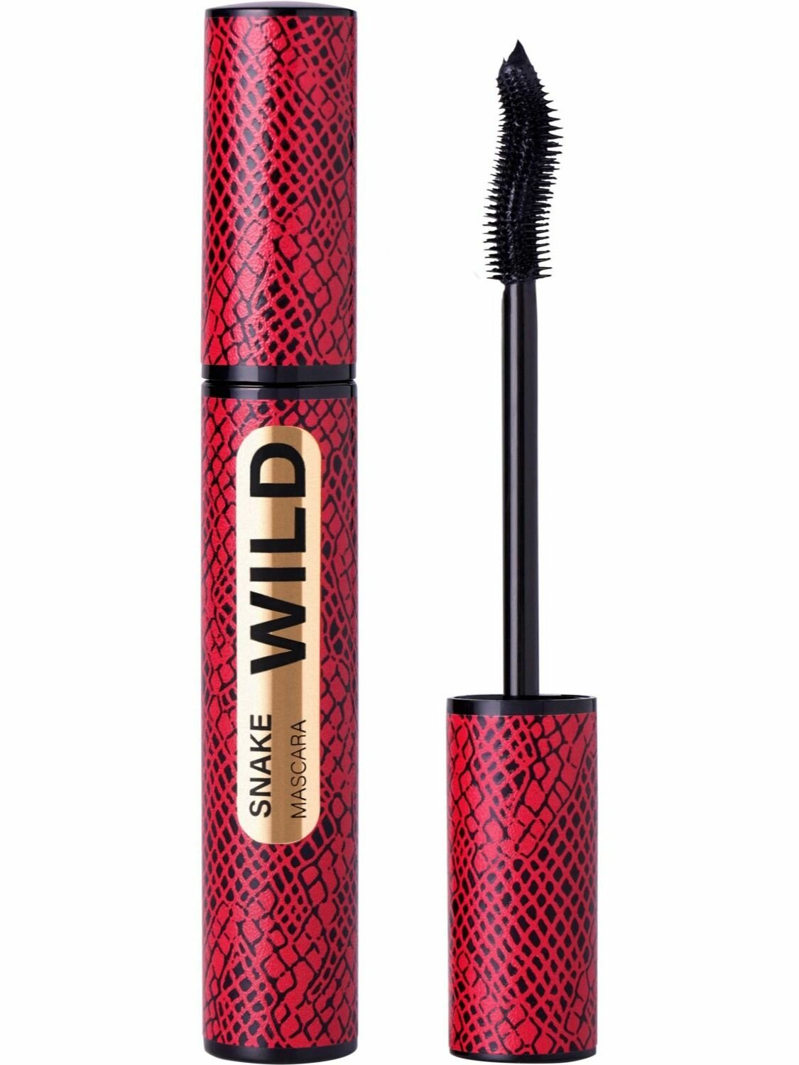 Stellary Тушь для ресниц черная с эффектом подкручивания Wild Snake black mascara, идеальный изгиб и разделение, 12 мл