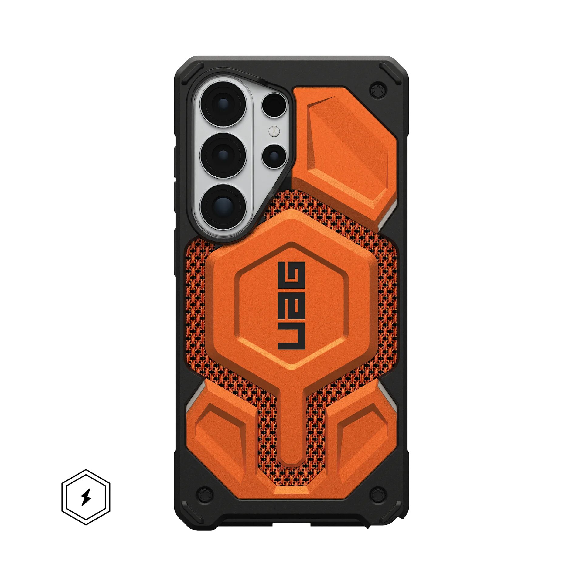 Защитный чехол MagSafe UAG Monarch Pro Kevlar для Samsung Galaxy S26 Ultra «Жжёно-апельсиновый кевлар»