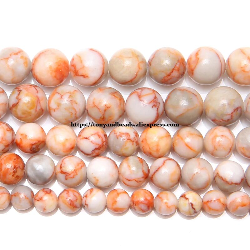 Бусины Красный Пикассо Яшма 4-12 мм, Tony and Beads 6mm 59 to 63pcs