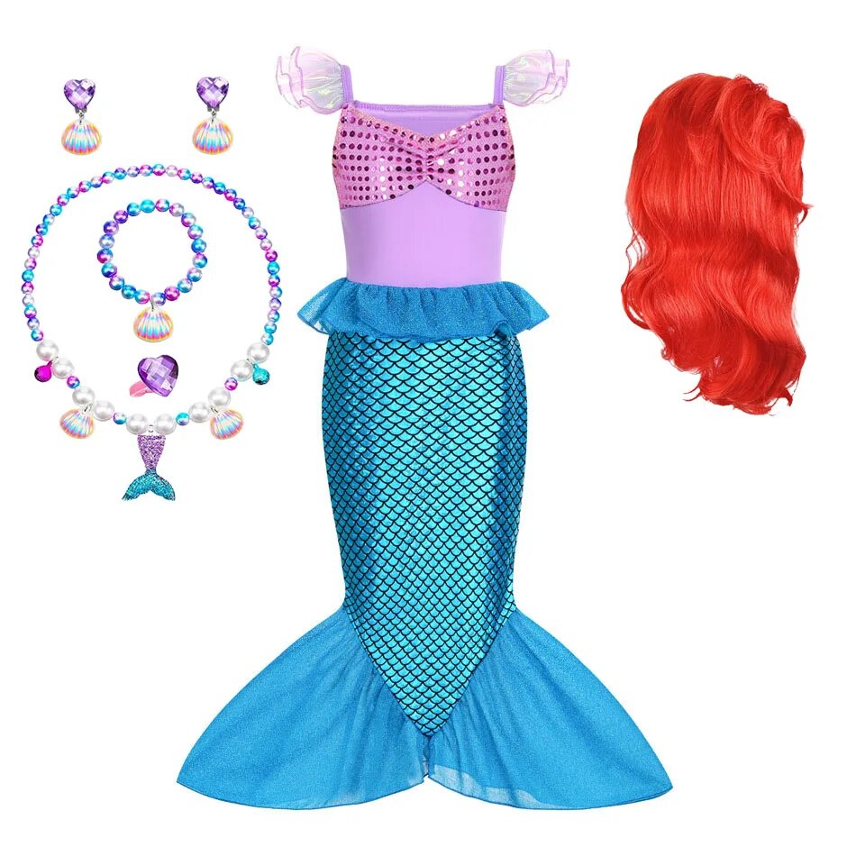 Детское платье Ариэль Wood Pencil летнее фиолетовое из полиэстера 3-10 лет Size 100, DD86 Set 01