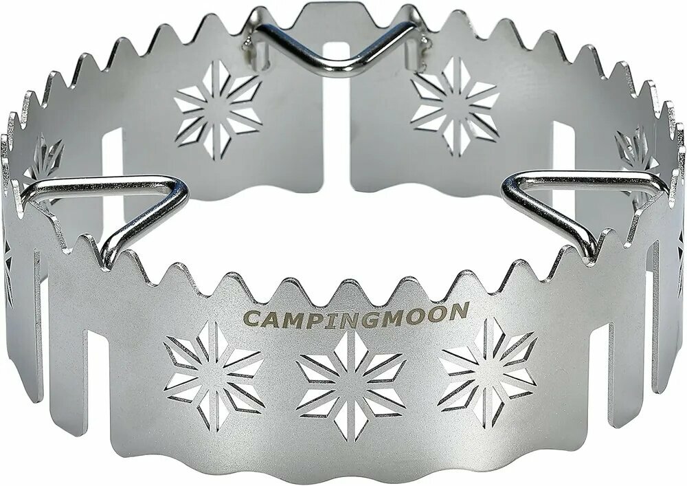 Campingmoon Универсальный ветрозащитный экран с подставкой для газовых горелок. Совместим с KOVEA Cube ST-141. Компактная стальная защита для кемпинга, похода и пикника.