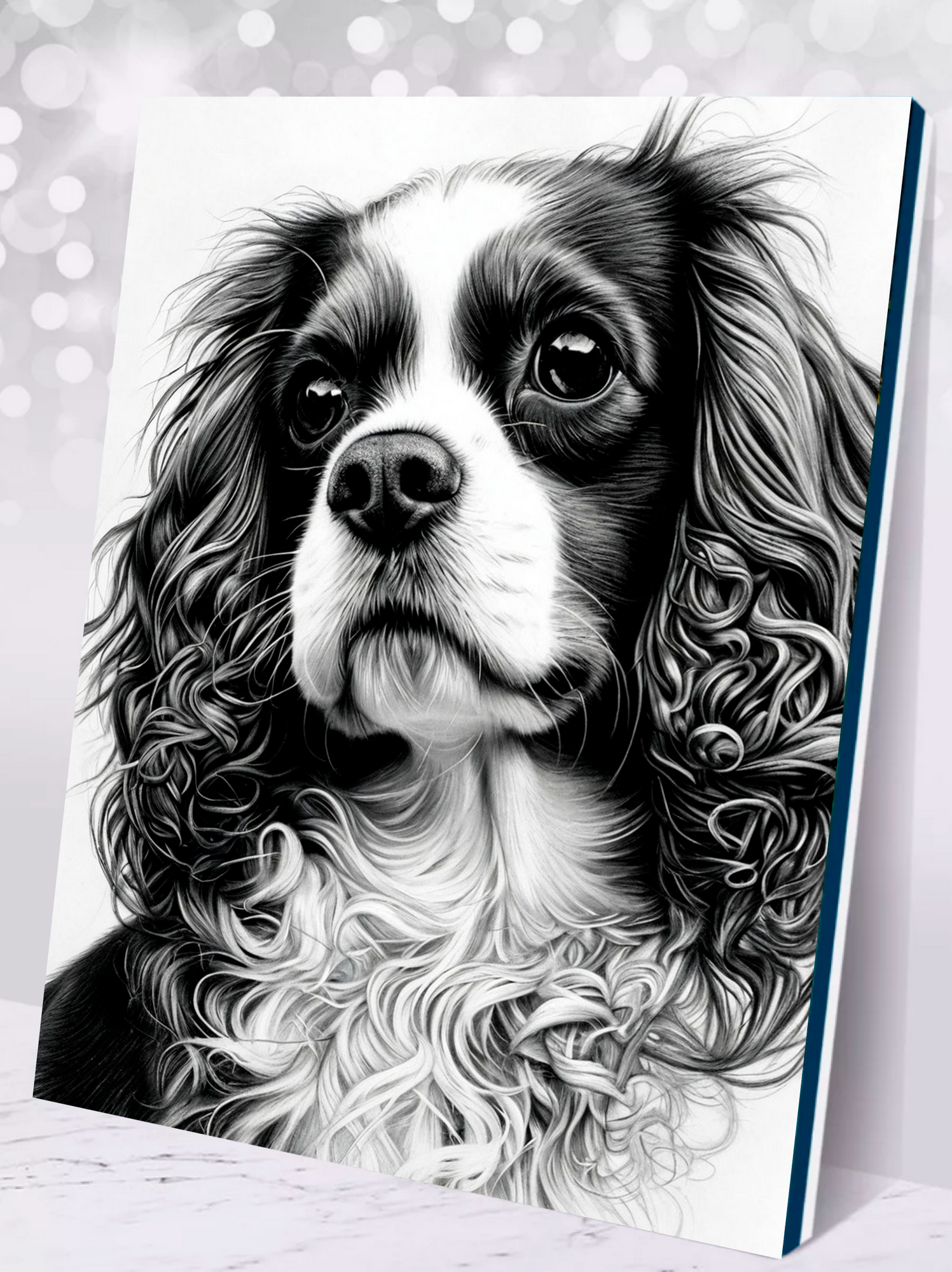 Картина на стену для интерьера Кинг-Чарльз спаниель 40х50 см, холст на подрамнике, ArtInter